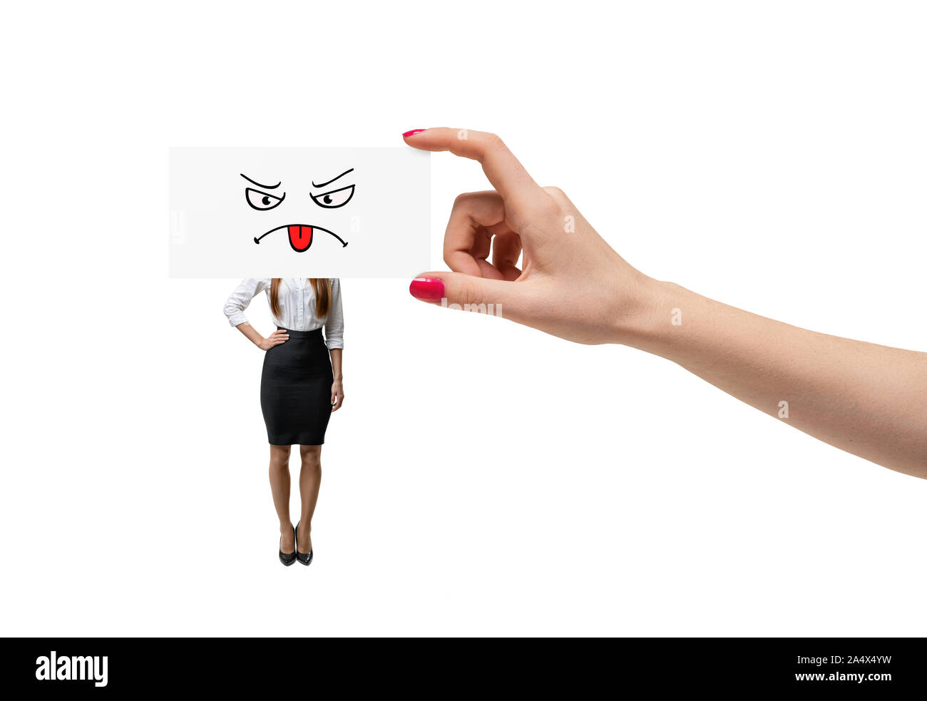 Woman blank, paper face covered hi-res stock photography and images - Alamy