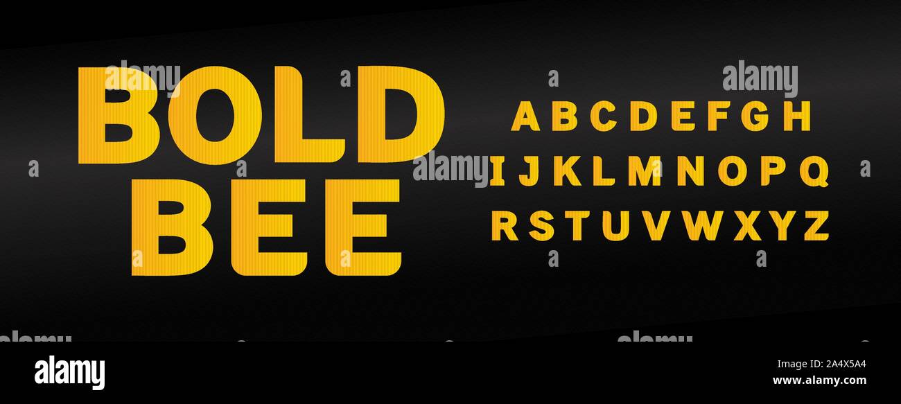 Yellow bold bee font with capital letters set Stock Vector Image & Art ...