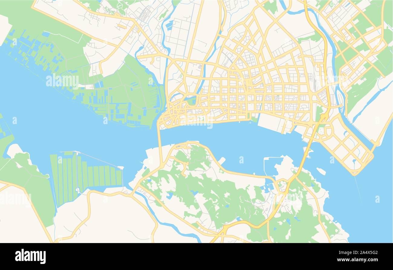 Printable street map of Shantou, Province Guangdong, China. Map ...
