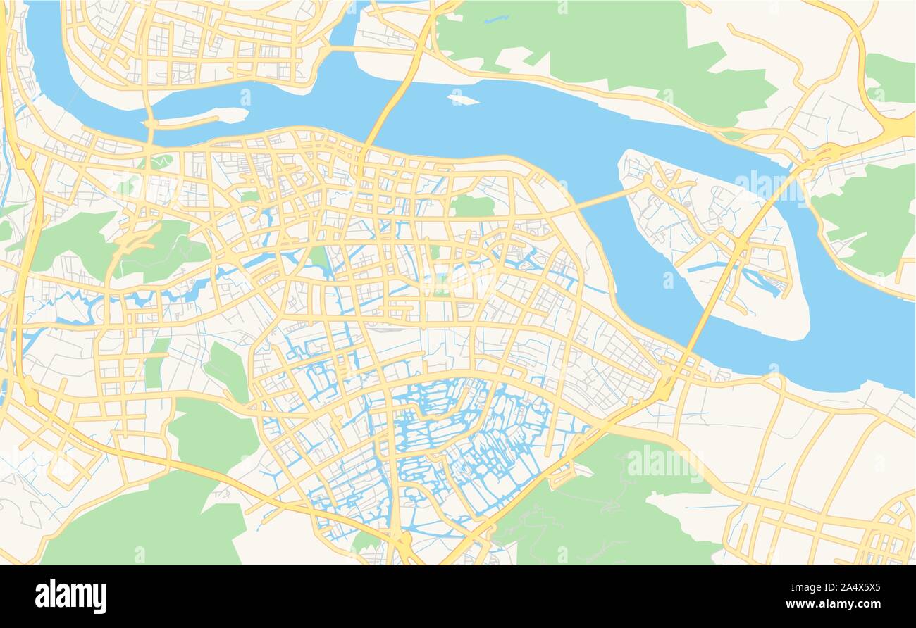 Printable street map of Wenzhou, Province Zhejiang, China. Map template ...