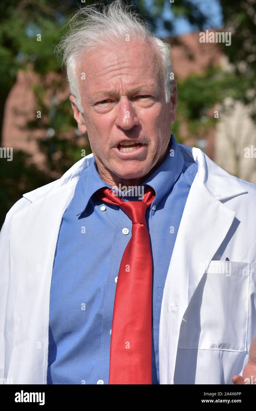 An Older Crazy Science Professor Stock Photo - Alamy