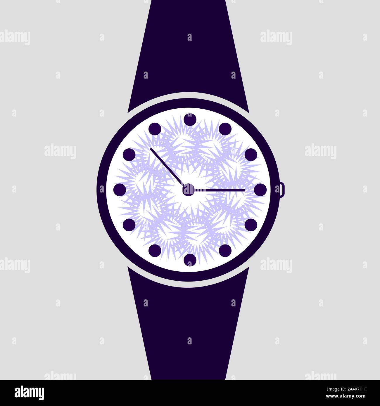 Vector analog clock on a wrist icon. Symbol of time management ...