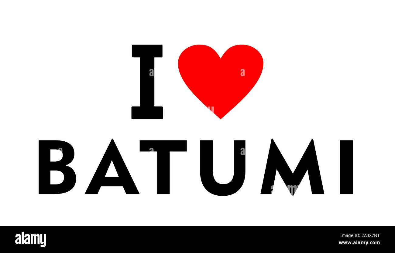 I love Batumi city Georgia country heart symbol Stock Photo - Alamy