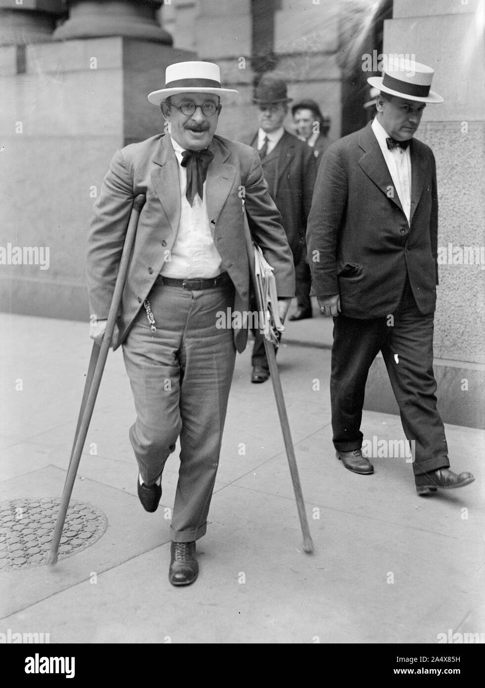 Alexander Berkman on crutches. Alexander Berkman and attorney Harry ...