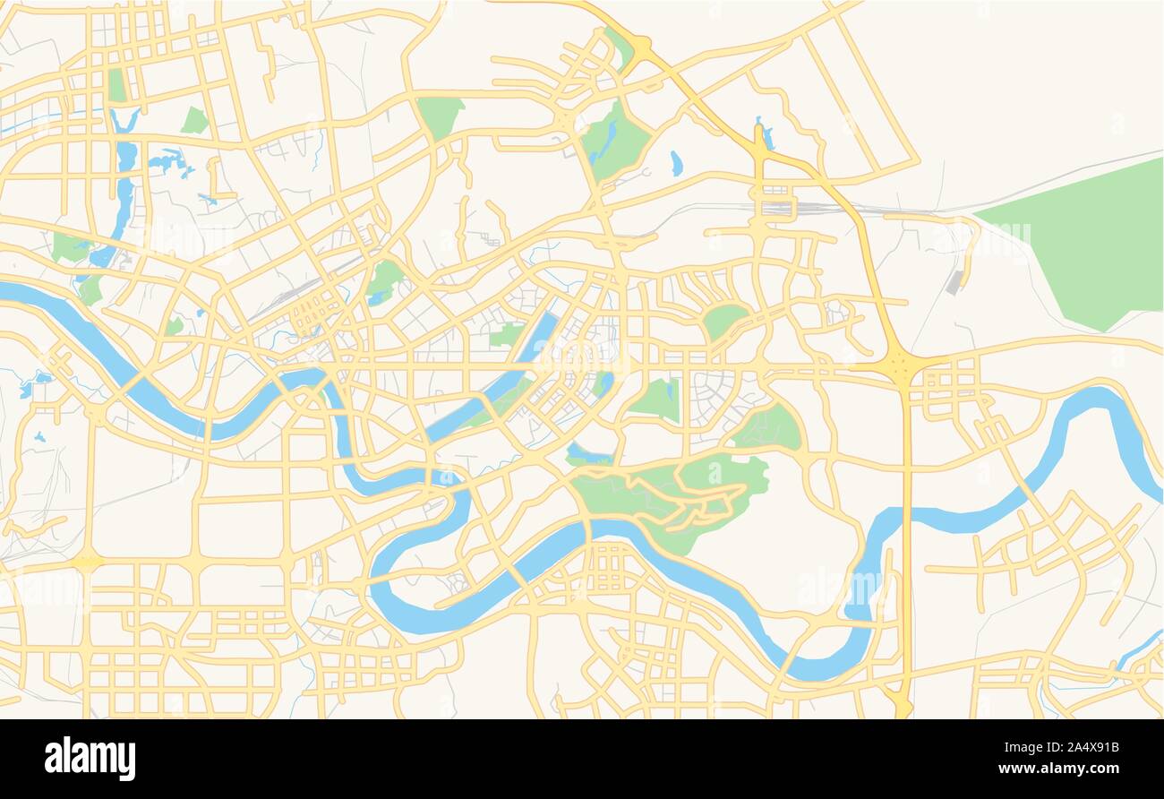 Printable street map of Nanning, Province Guangxi, China. Map template ...