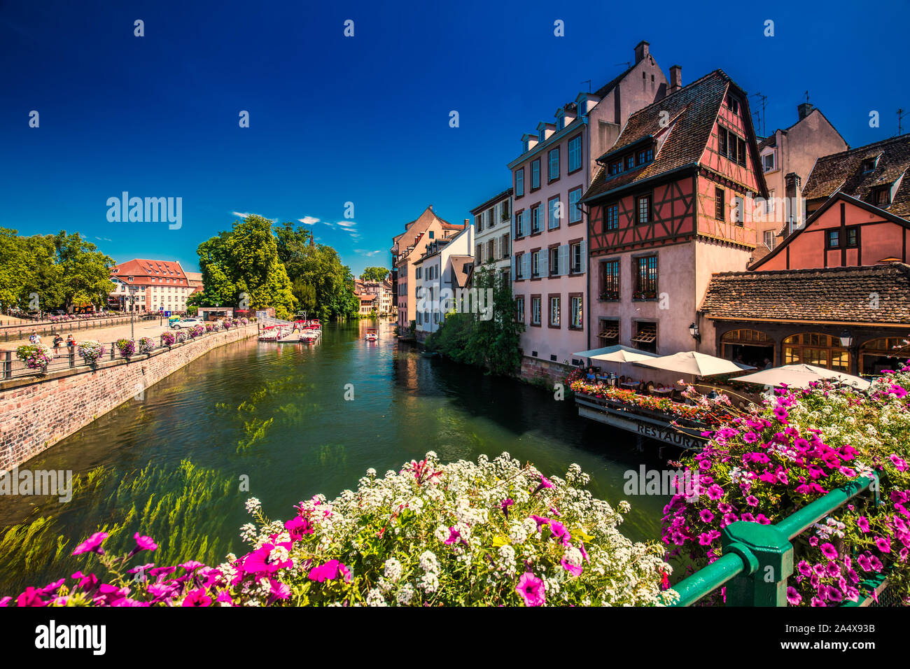 STRASBOURG, FRANCE - August 2019 - Old city center of Strasbourg town ...