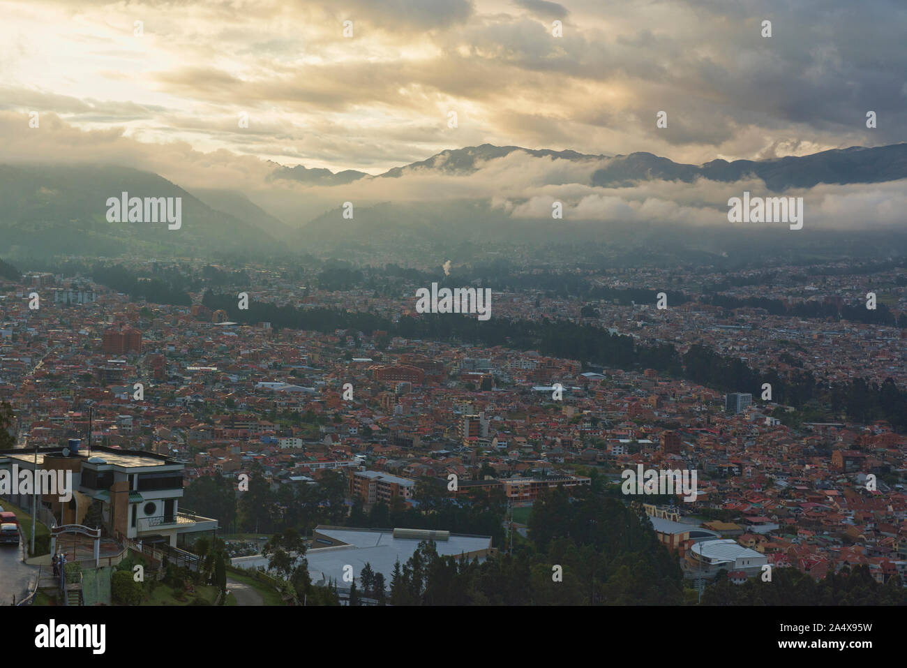 Sunset view from Mirador Turi, Cuenca, Ecuador Stock Photo - Alamy