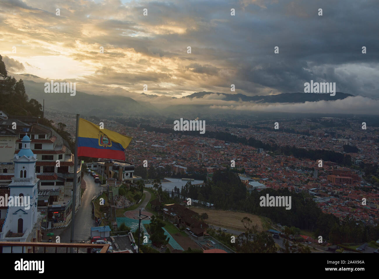 Sunset view from Mirador Turi, Cuenca, Ecuador Stock Photo - Alamy