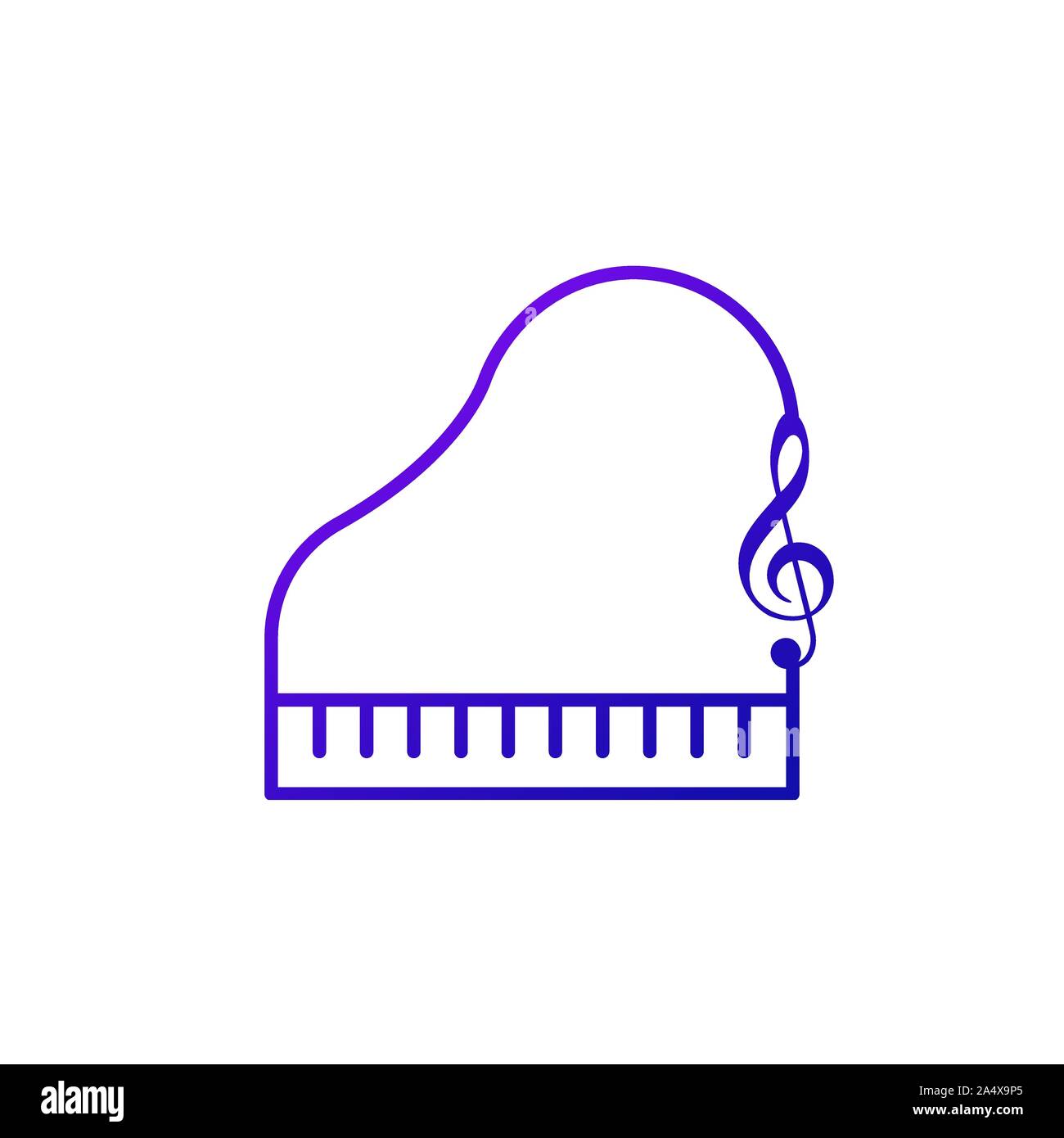 Piano melody icon vector. Piano symbol. Linear style sign for mobile ...