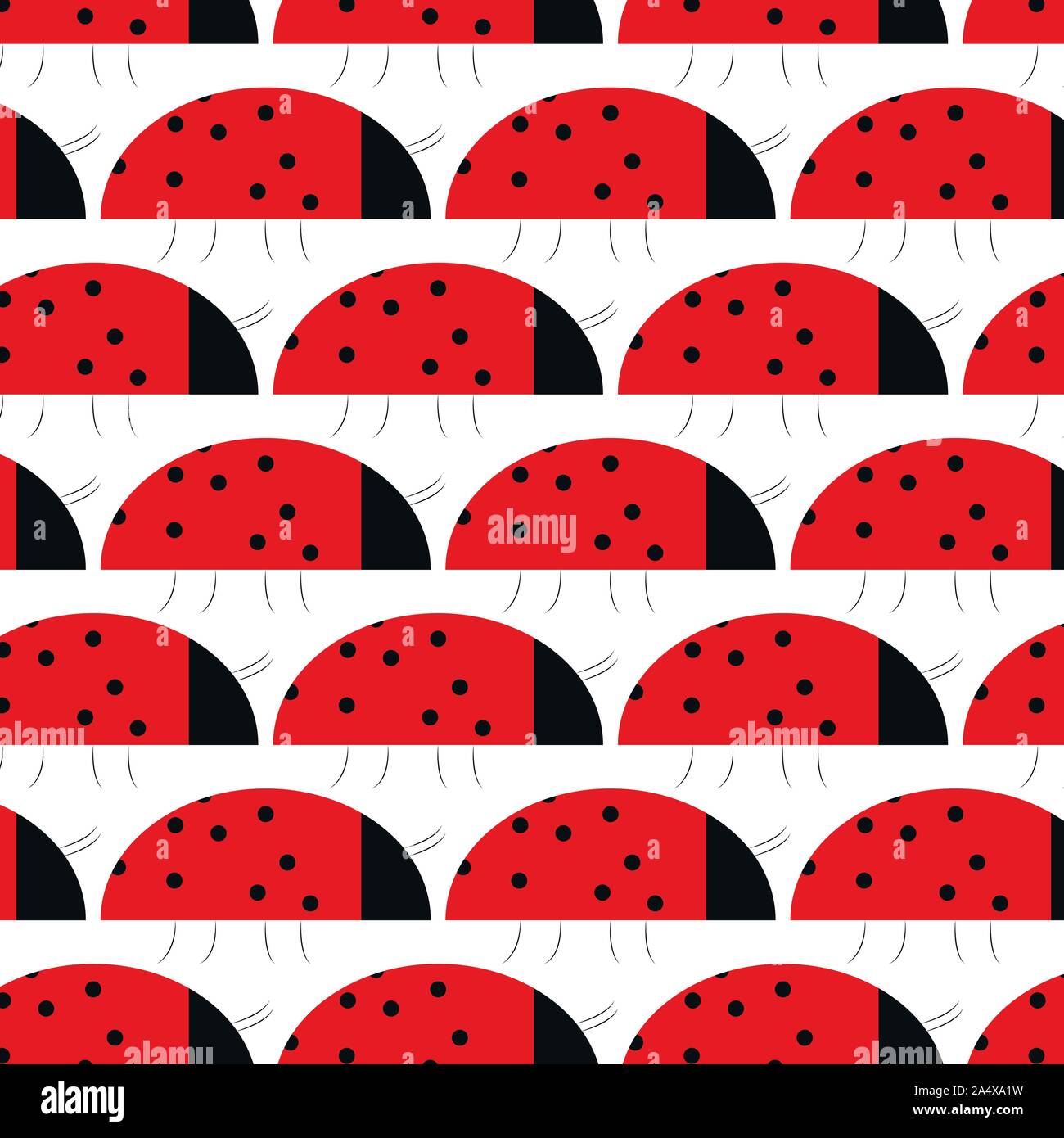 Simple ladybug seamless pattern, abstract texture; vector art ...