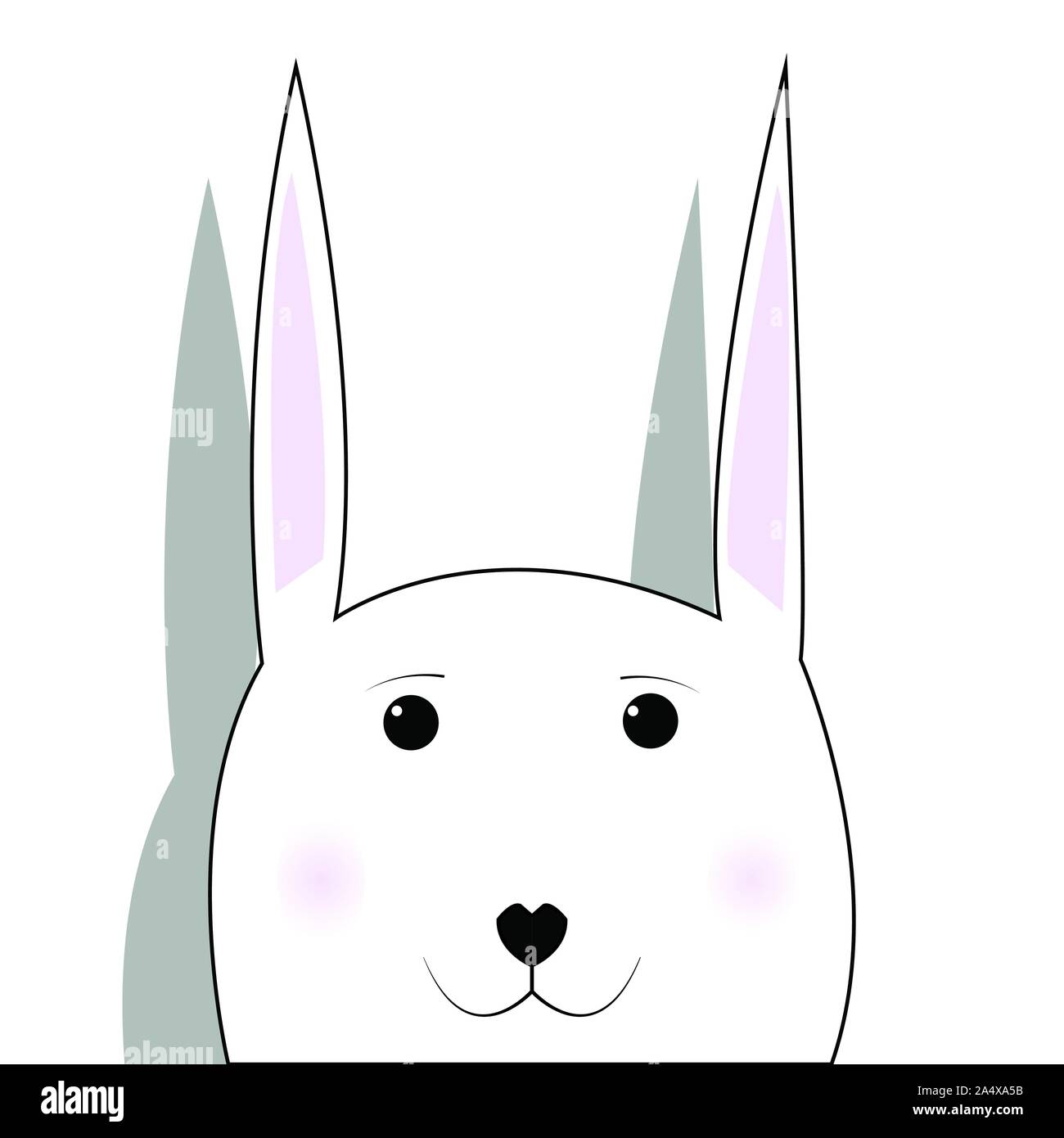 Cute smiling rabbit vector cartoon illustration. Wild zoo animal ...