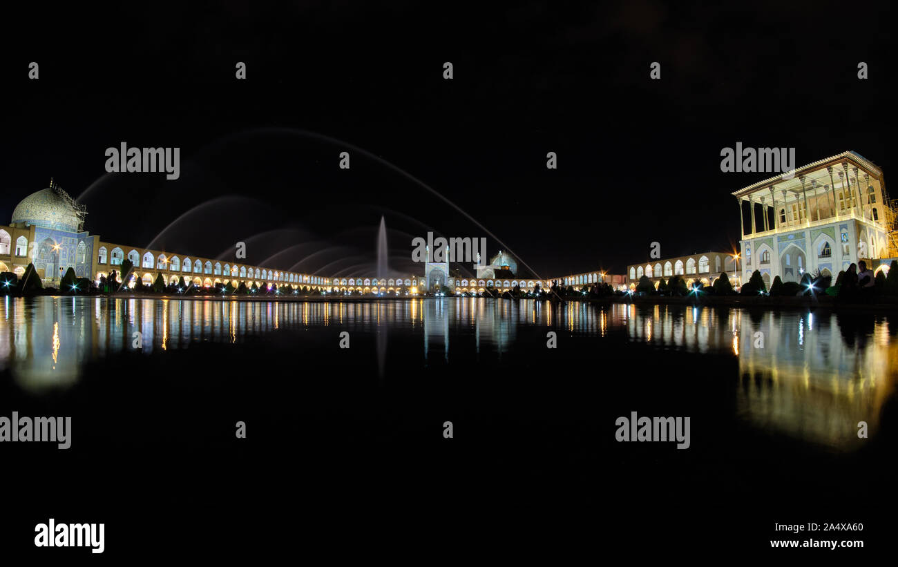 Night view of Naqsh-i Jahan Square, known also as Shah Square, is the ...