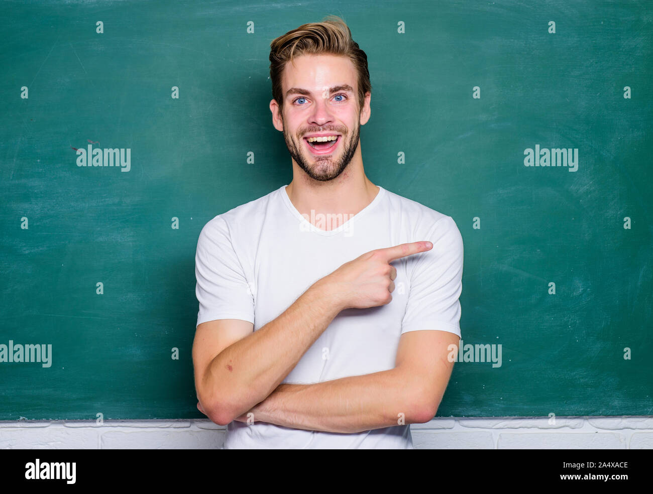 Happy teachers day. Master of simplification. Man teacher in front of ...