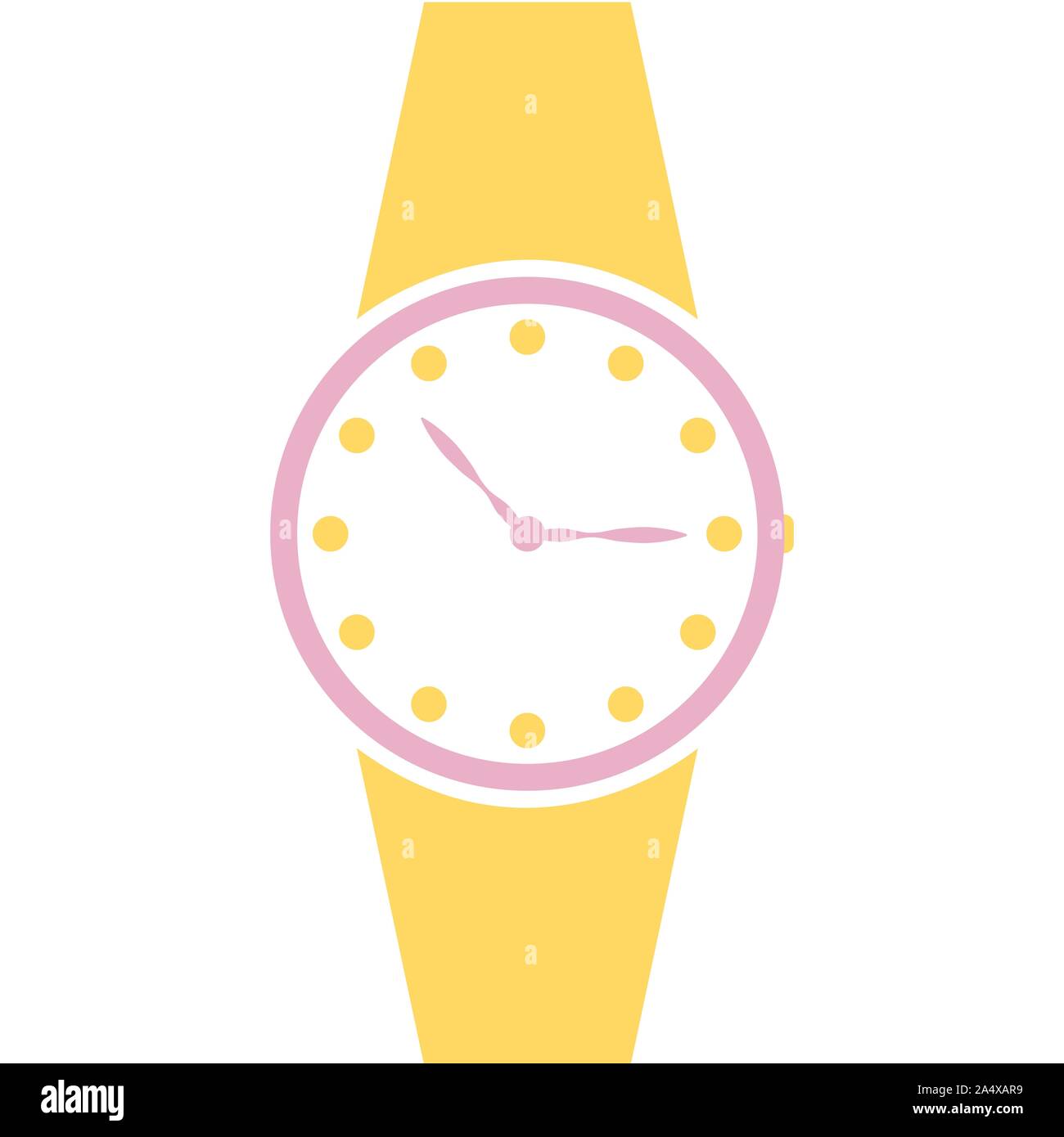 Vector analog clock on a wrist icon. Symbol of time management ...