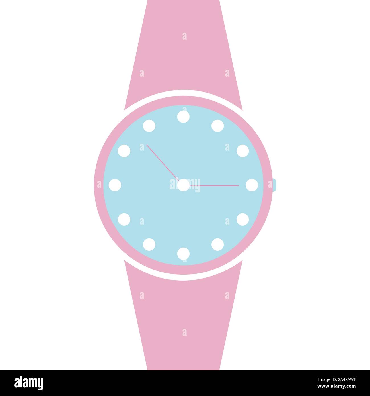 Vector analog clock on a wrist icon. Symbol of time management ...