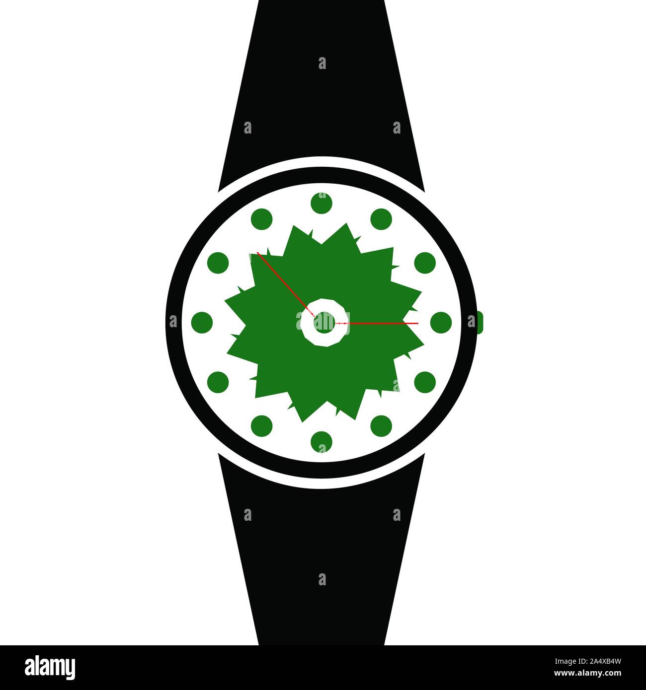 Vector analog clock on a wrist icon. Symbol of time management ...