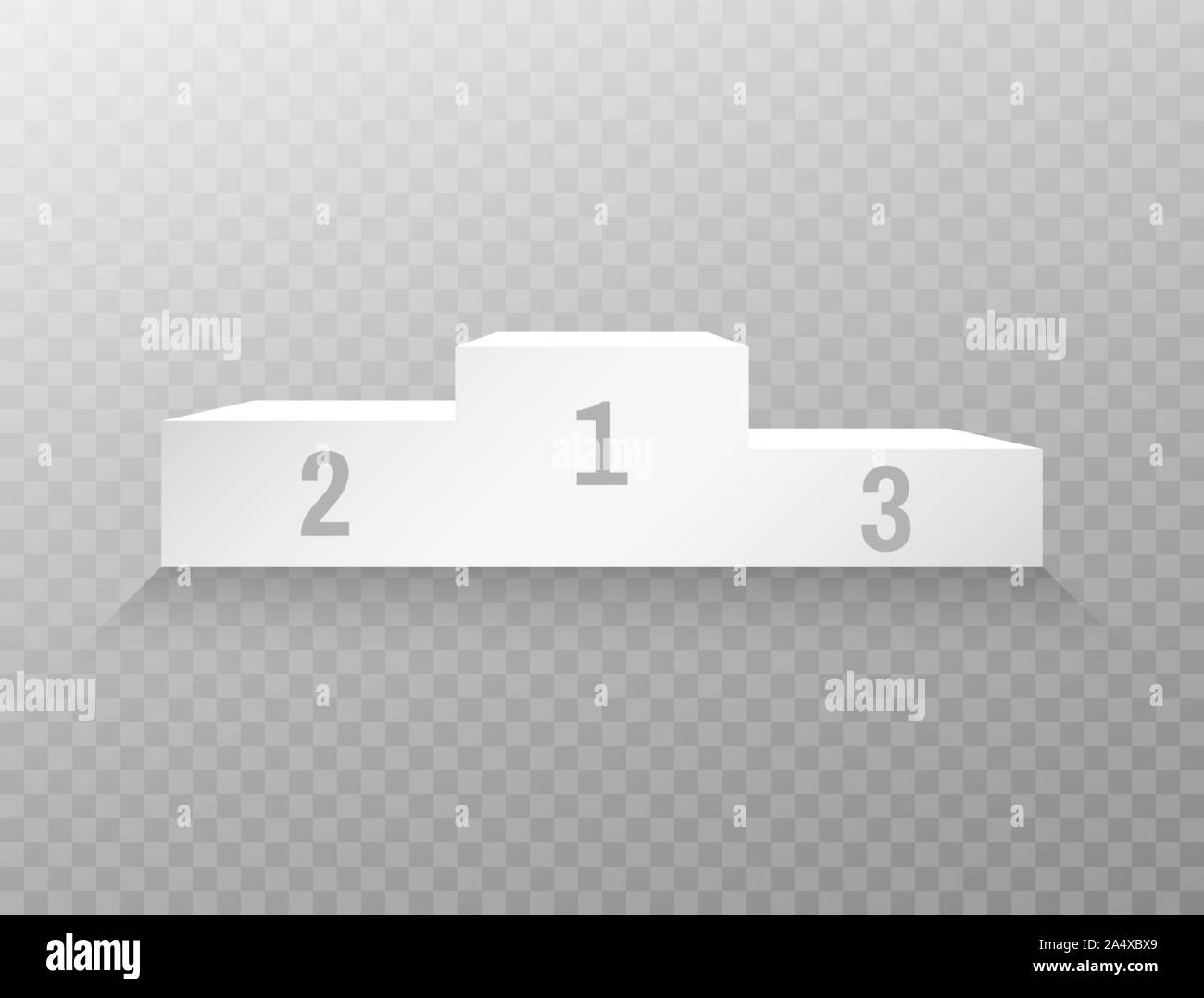 Winner podium on transparent background. Empty white pedestal template ...