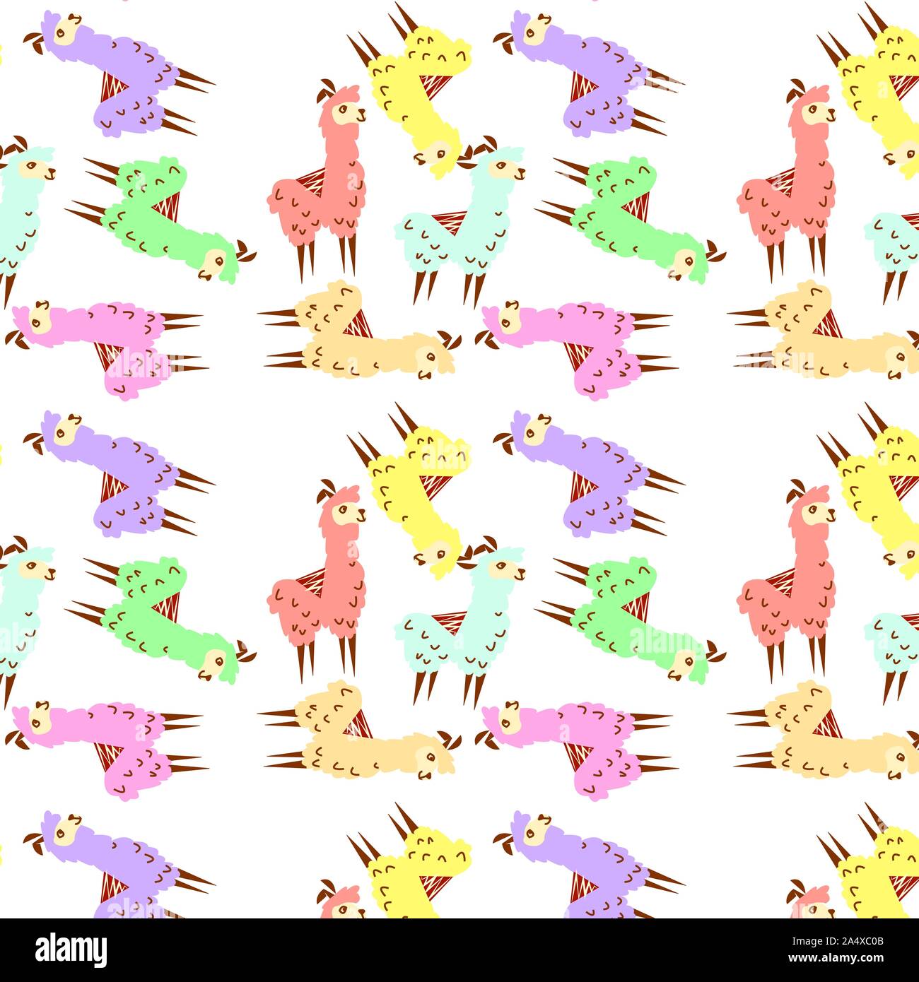 Cute colorful lama vector set. Pattern perfect for kids fabric, textile ...