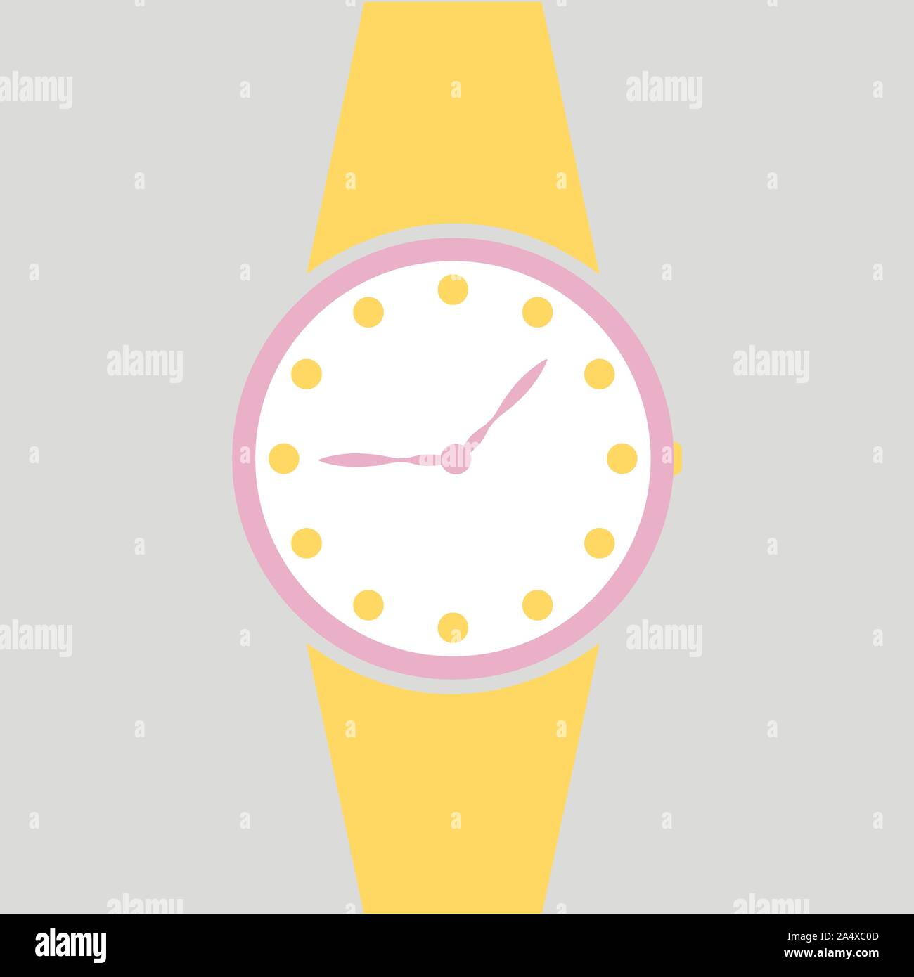 Vector analog clock on a wrist icon. Symbol of time management ...