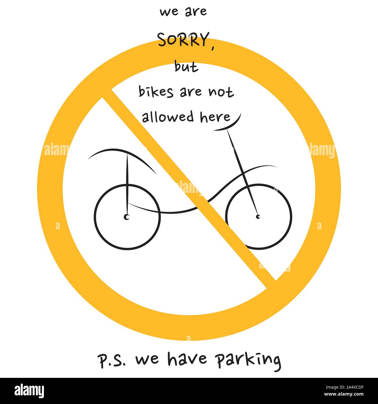 Vector polite not allowed sign on white background with yellow circle ...