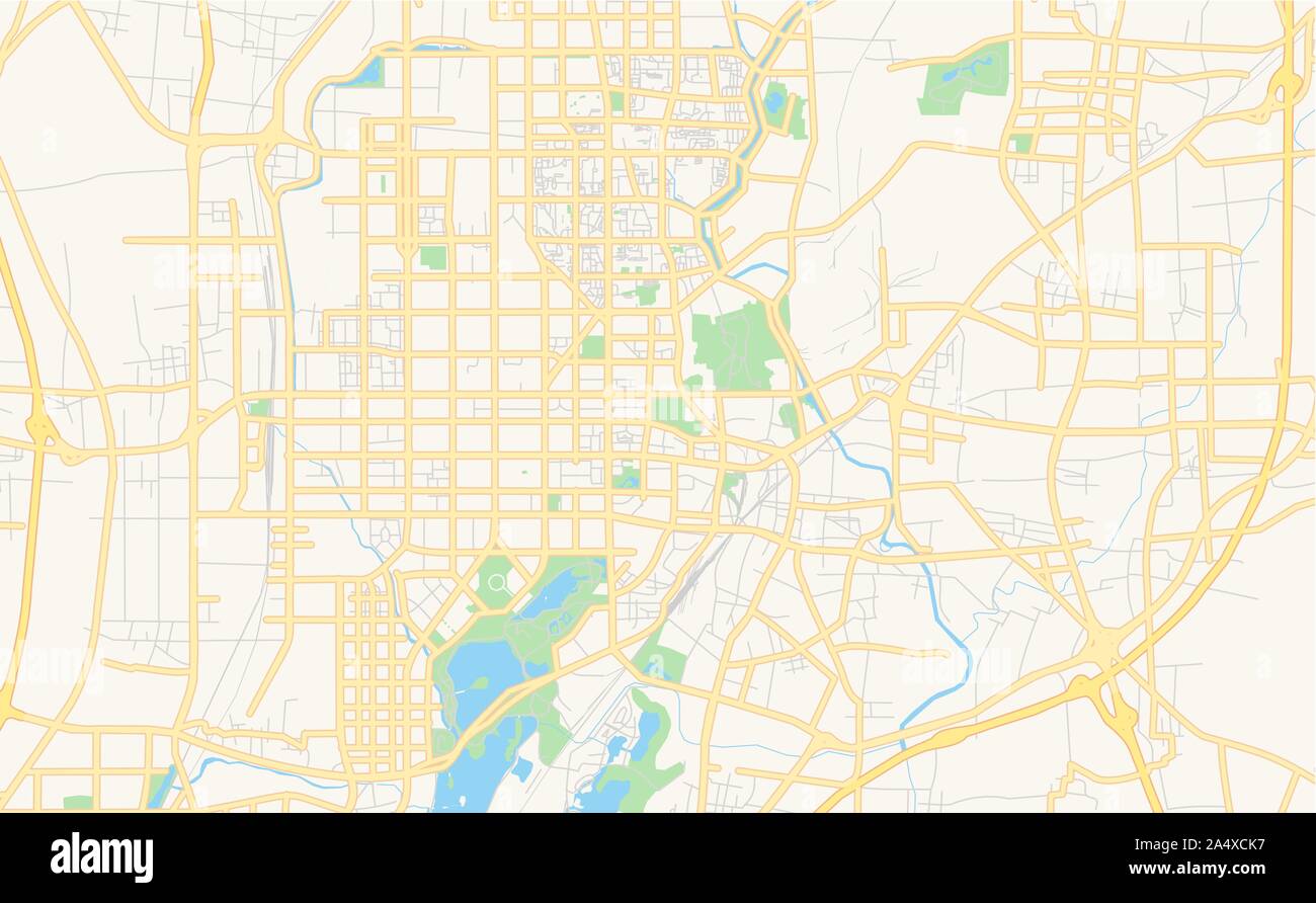 Printable street map of Tangshan, Province Hebei, China. Map template ...
