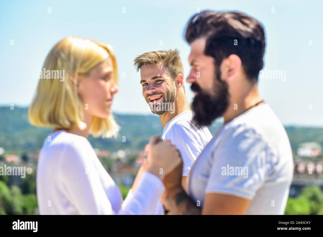 interpersonal relationship. understanding and support. couple in love ...