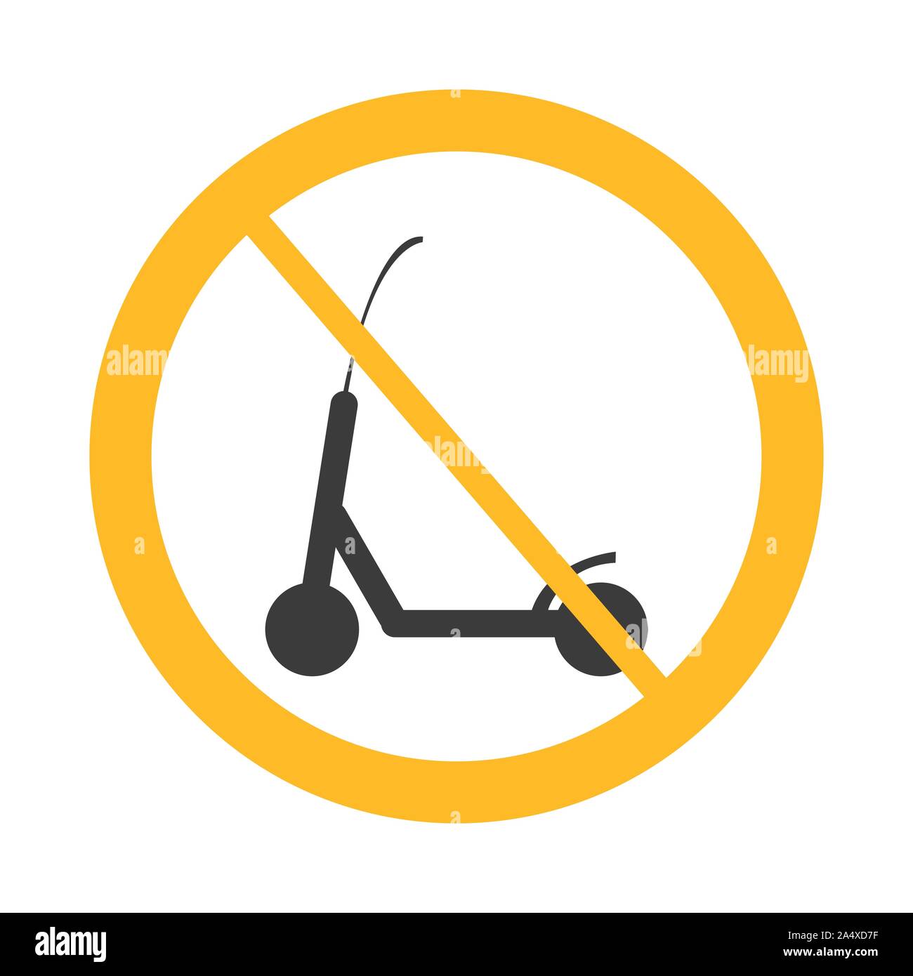 Vector not allowed sign on white background with yellow circle ...