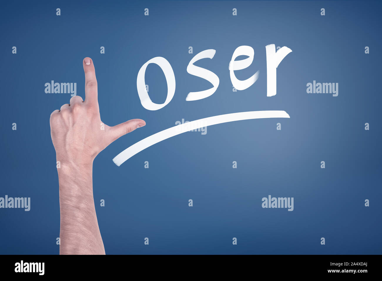 Loser hand gesture hi-res stock photography and images - Alamy