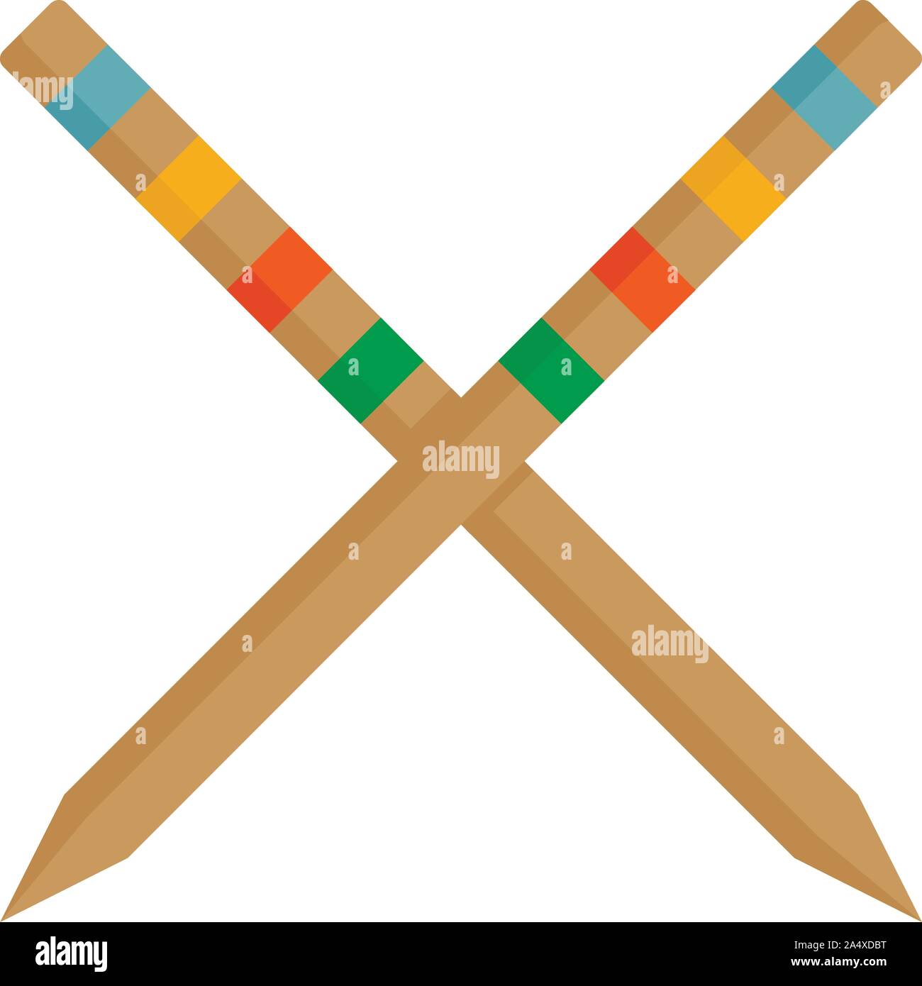 Croquet stick icon. Flat illustration of croquet stick vector icon for ...