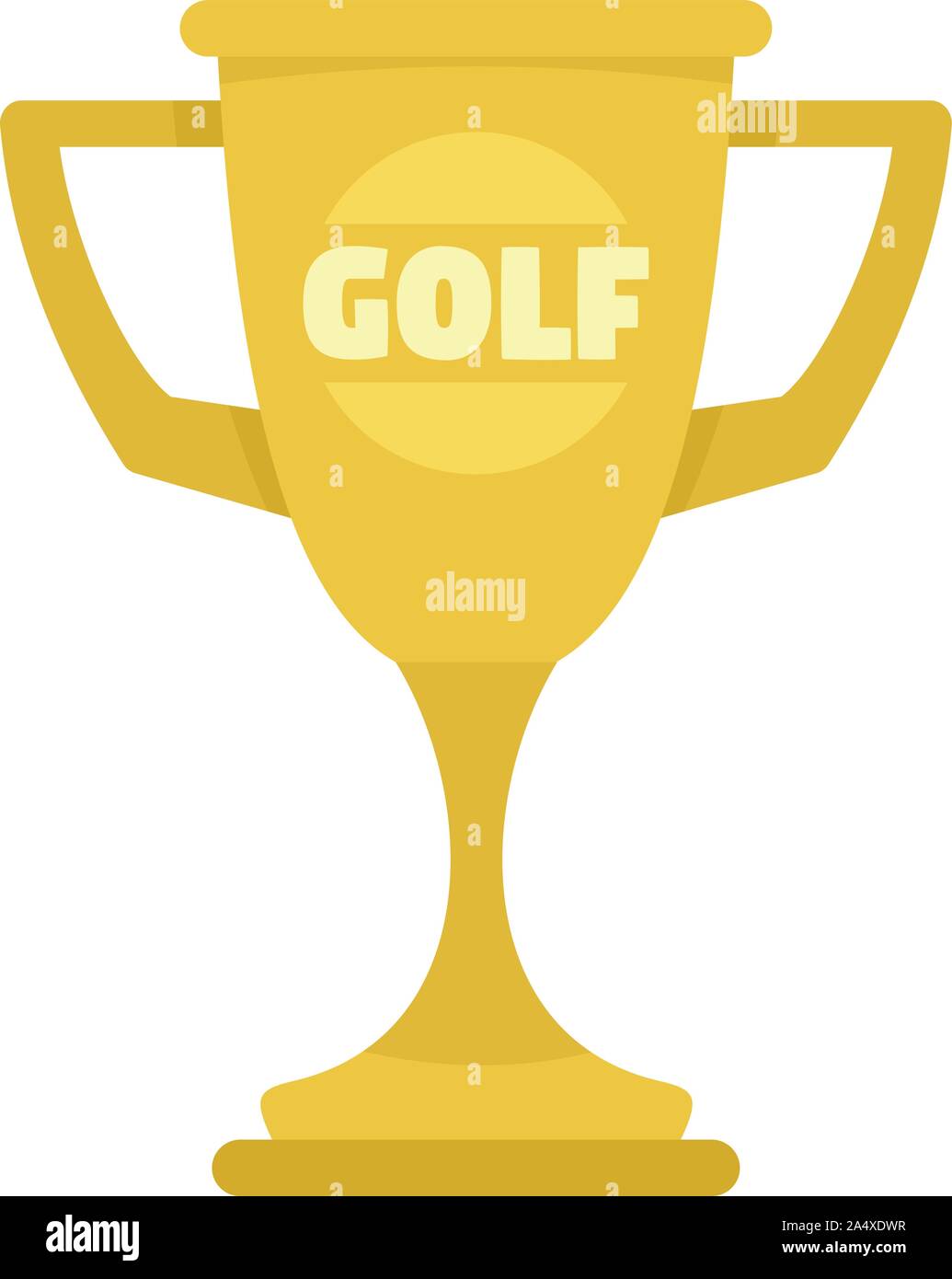 Golf gold cup icon. Flat illustration of golf gold cup vector icon for ...