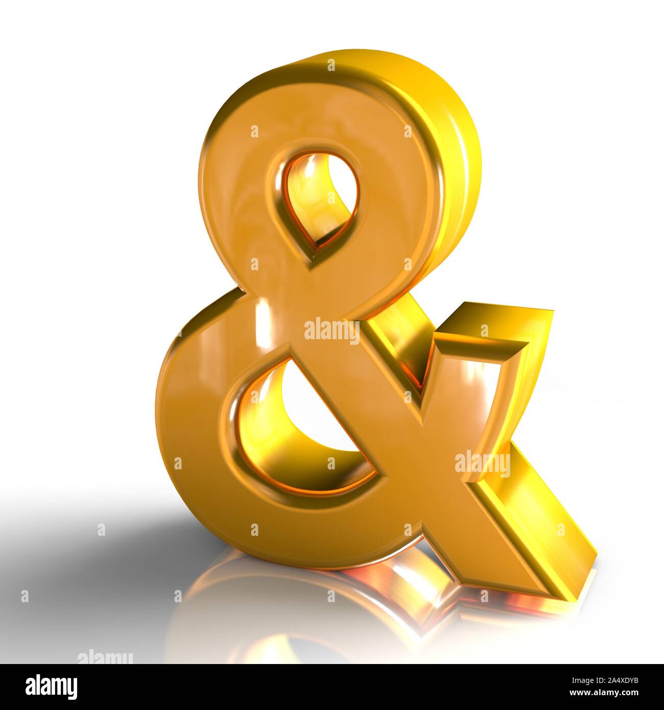 And sign symbol 3d Gold Color, 3d render isolated on white background ...