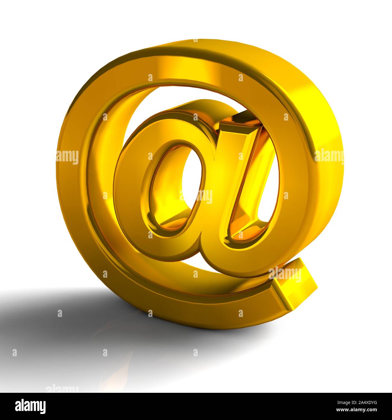 At Sign Symbol 3D Gold Color, 3d render isolated on white background ...