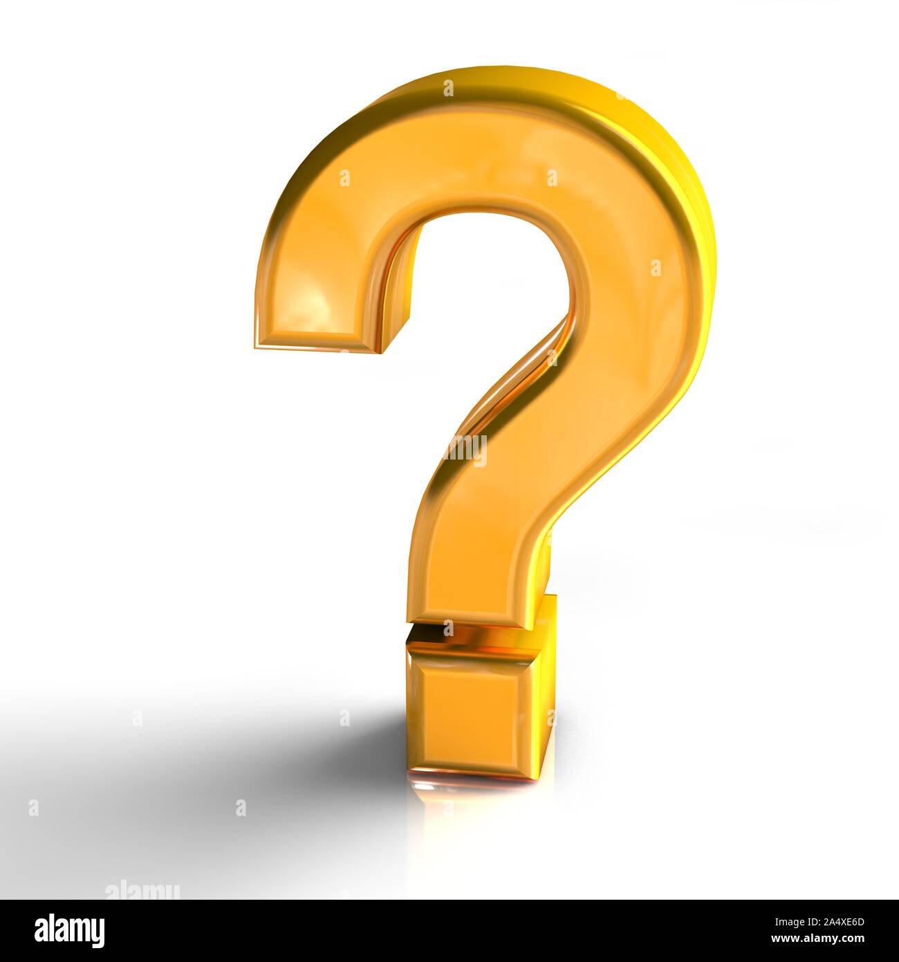Question Mark Sign Symbol Gold Color, 3d render isolated on white ...