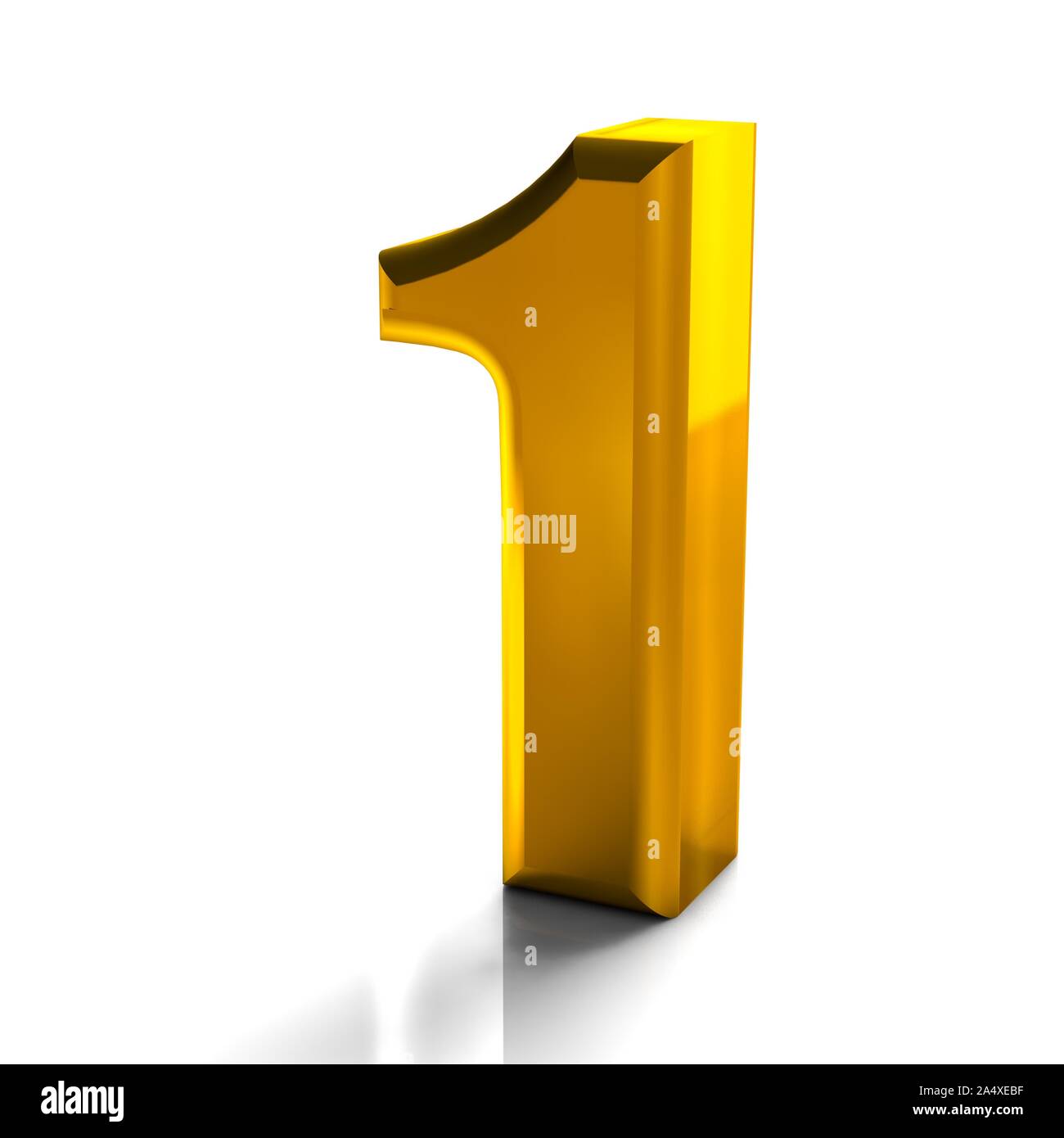 3d shiny golden number 1 one collection, high quality 3d render ...