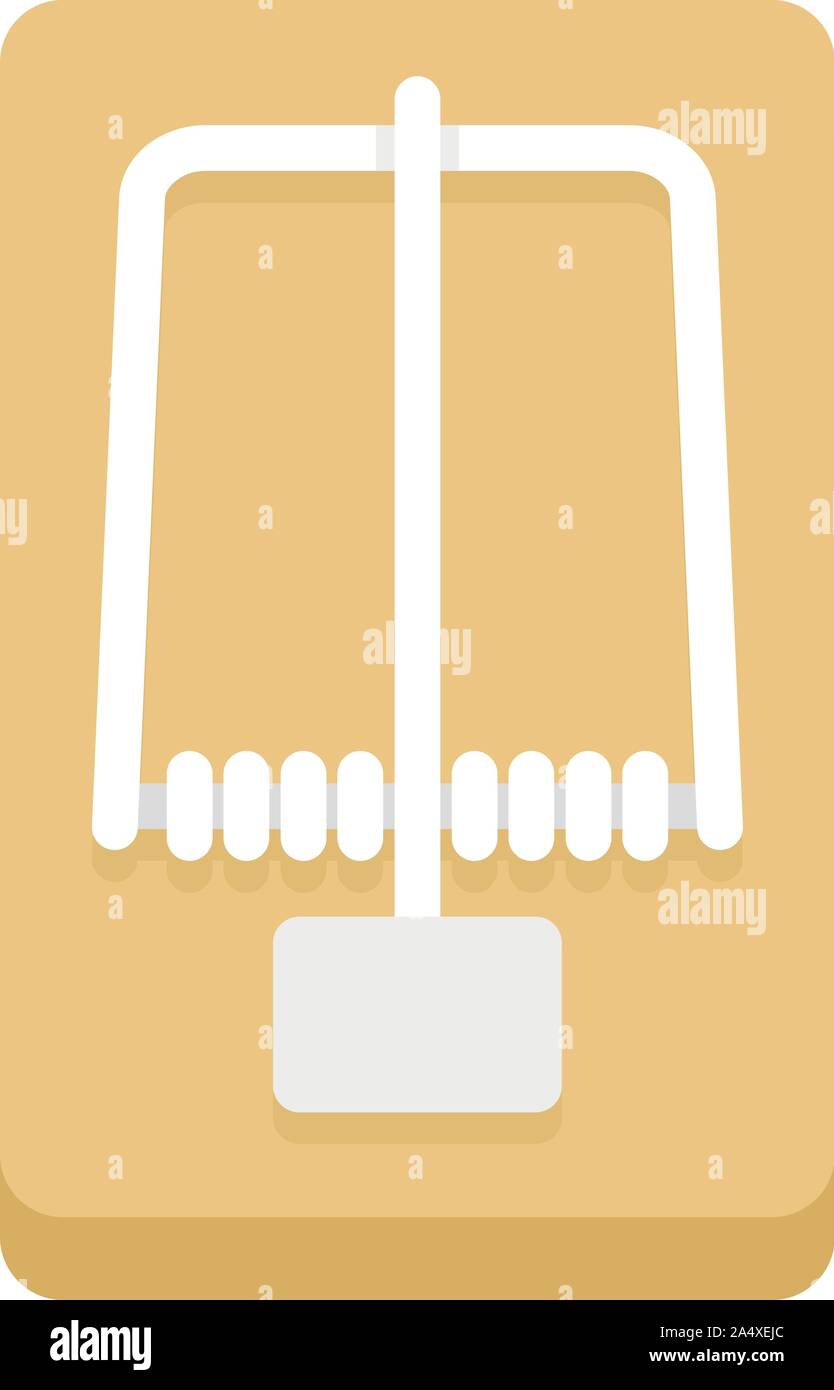 Wood mouse trap icon. Flat illustration of wood mouse trap vector icon ...