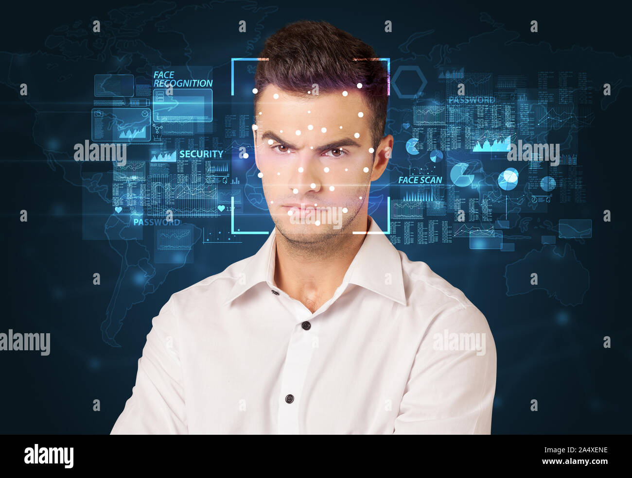Digital Face Recognition System concept Stock Photo - Alamy