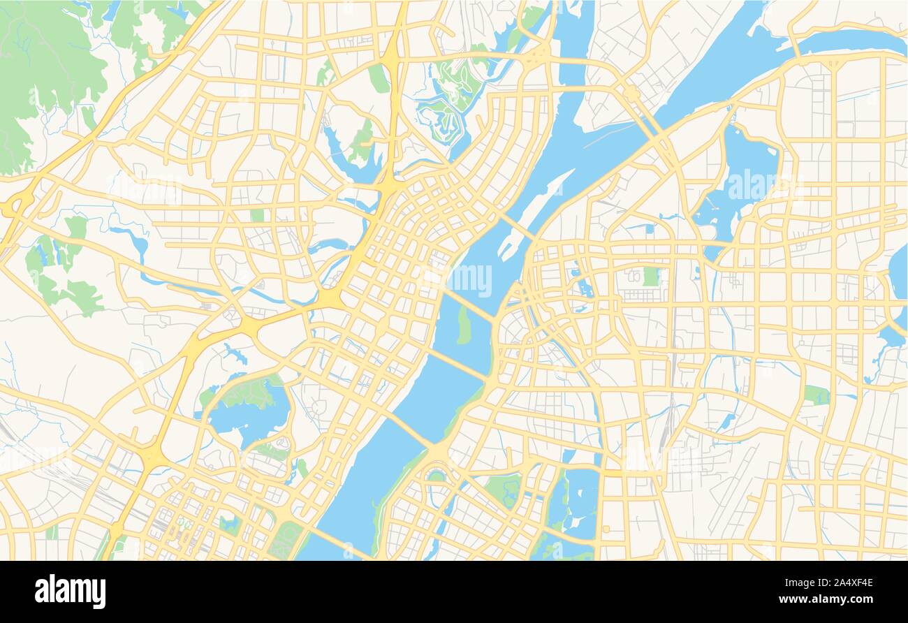 Printable street map of Nanchang, Province Jiangxi, China. Map template ...