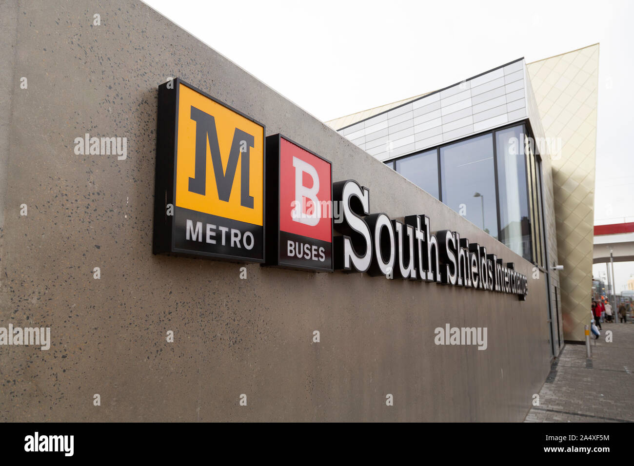 South Shields Interchange in South Shields, England. Metros and buses ...