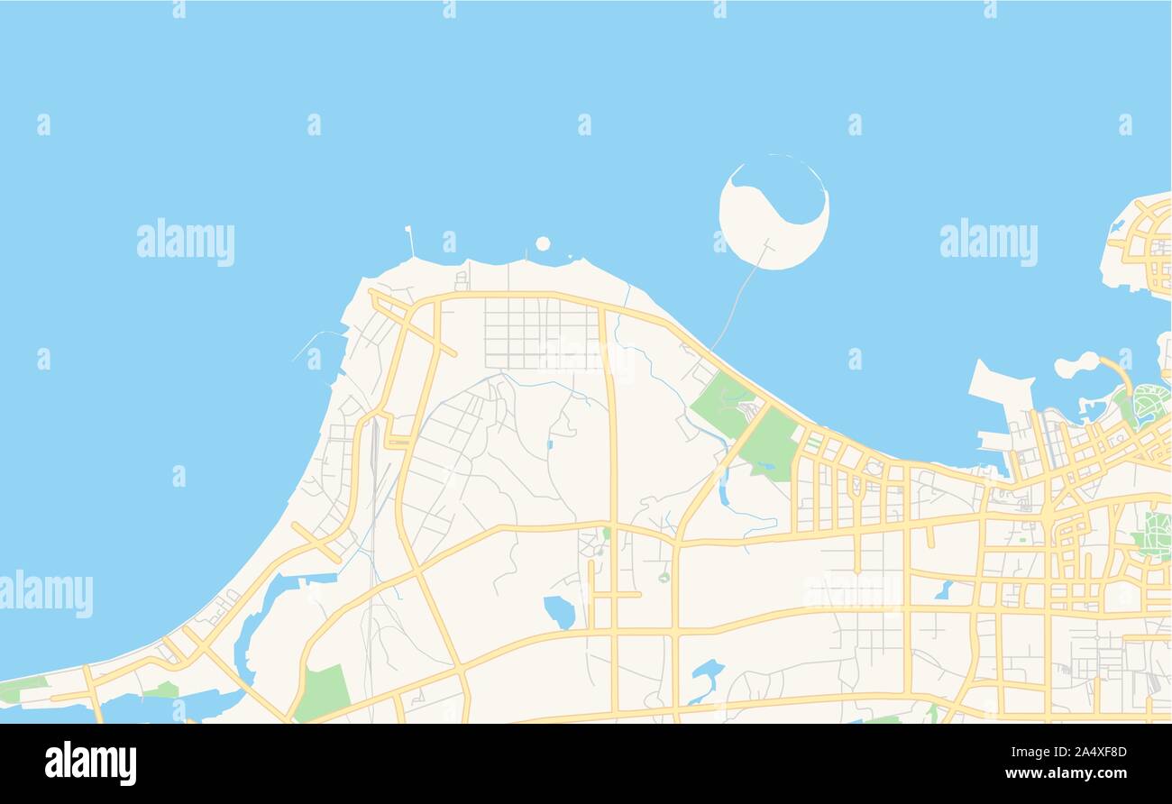 Printable street map of Haikou, Province Hainan, China. Map template ...