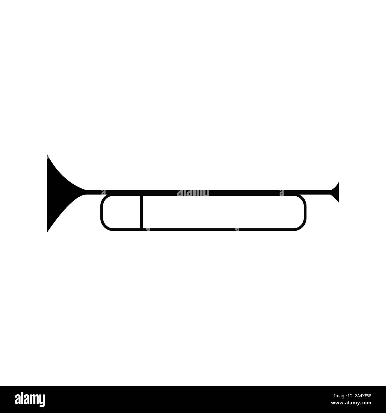 Trumpet in simple black style isolated on white background. Good for ...