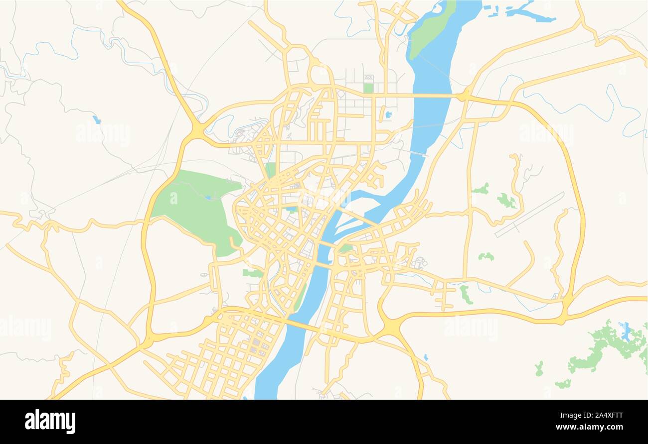 Printable street map of Nanchong, Province Sichuan, China. Map template ...