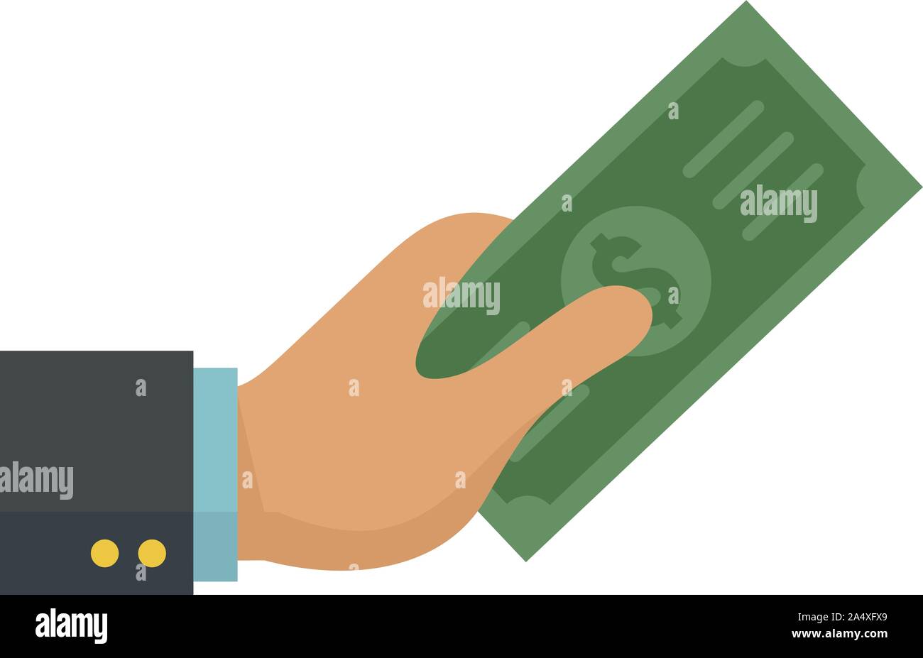 Hand give money icon. Flat illustration of hand give money vector icon ...
