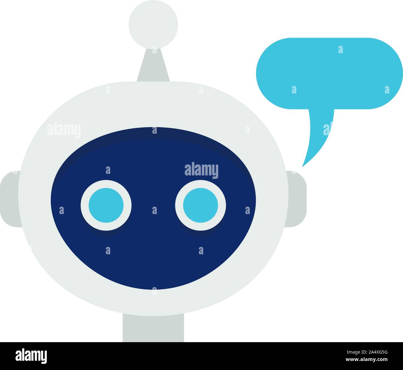 Mobile chatbot icon. Flat illustration of mobile chatbot vector icon ...