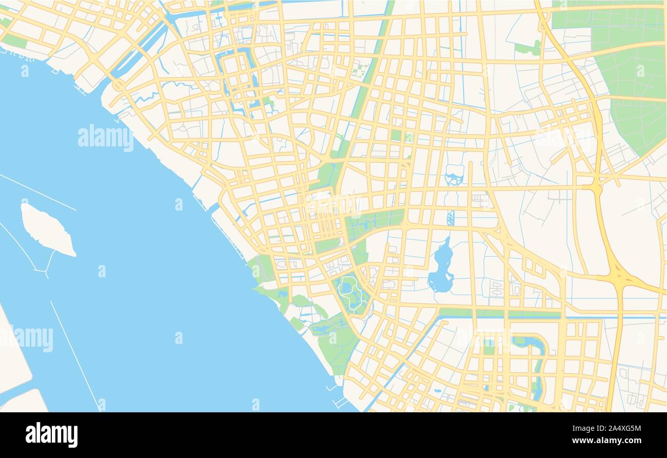Printable street map of Nantong, Province Jiangsu, China. Map template ...