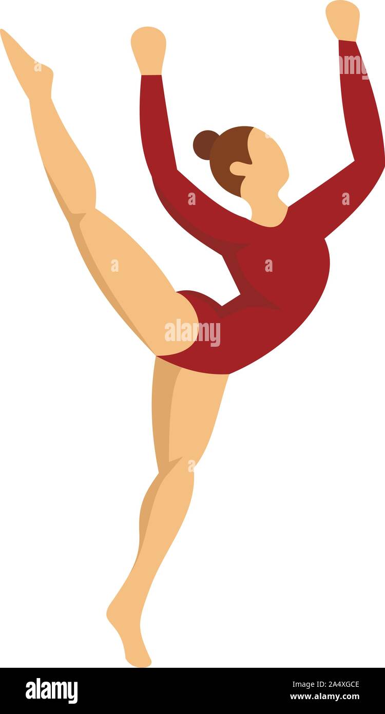 Young gymnastic girl icon. Flat illustration of young gymnastic girl vector icon for web design ...