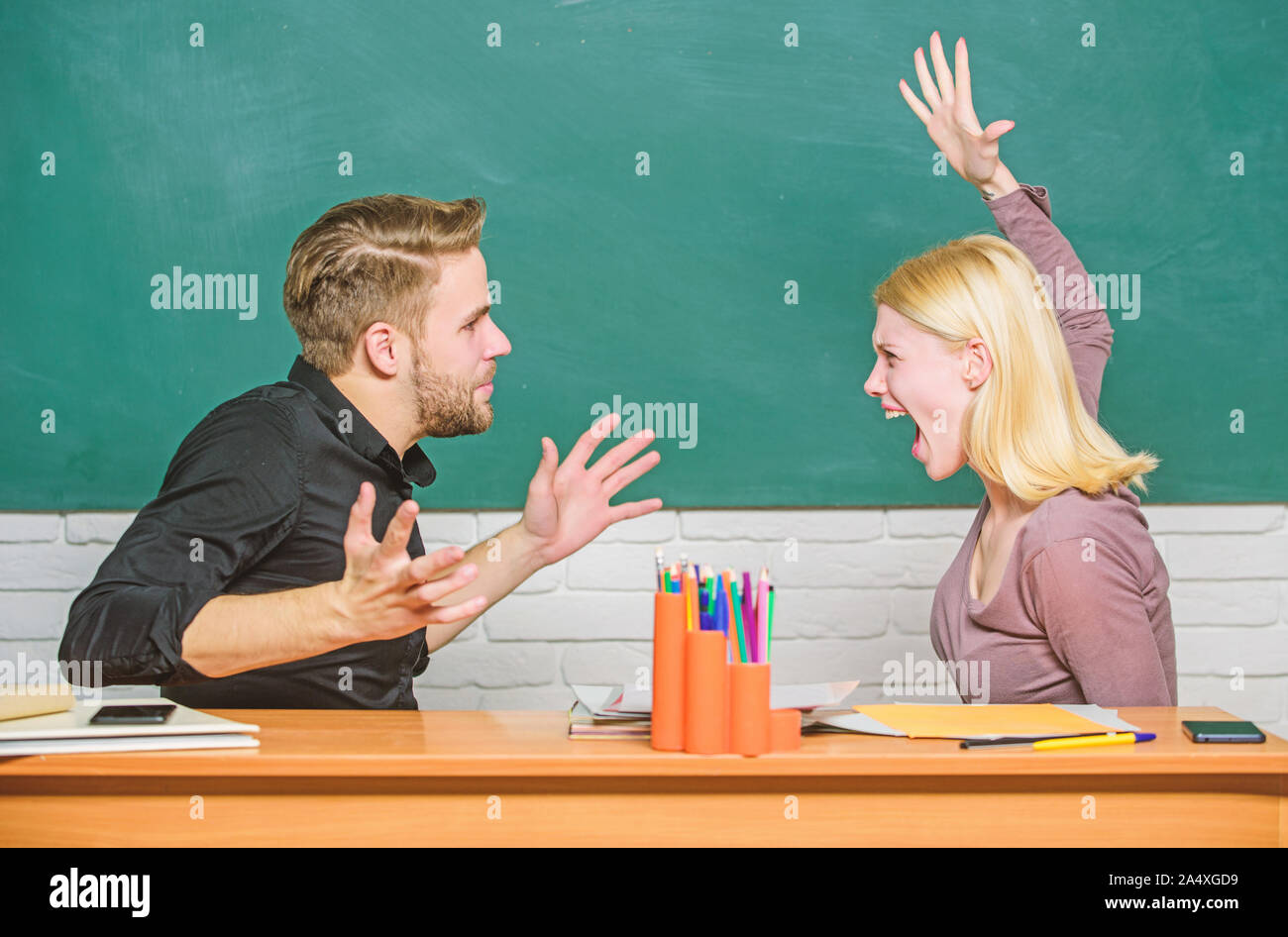 Student And Teacher Arguing High Resolution Stock Photography and ...