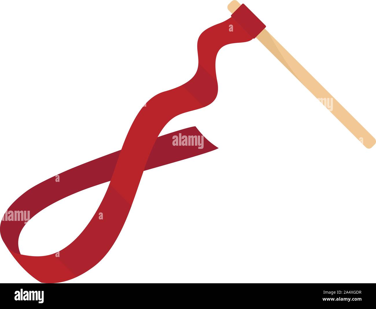 Gymnastics ribbon stick icon. Flat illustration of gymnastics ribbon ...