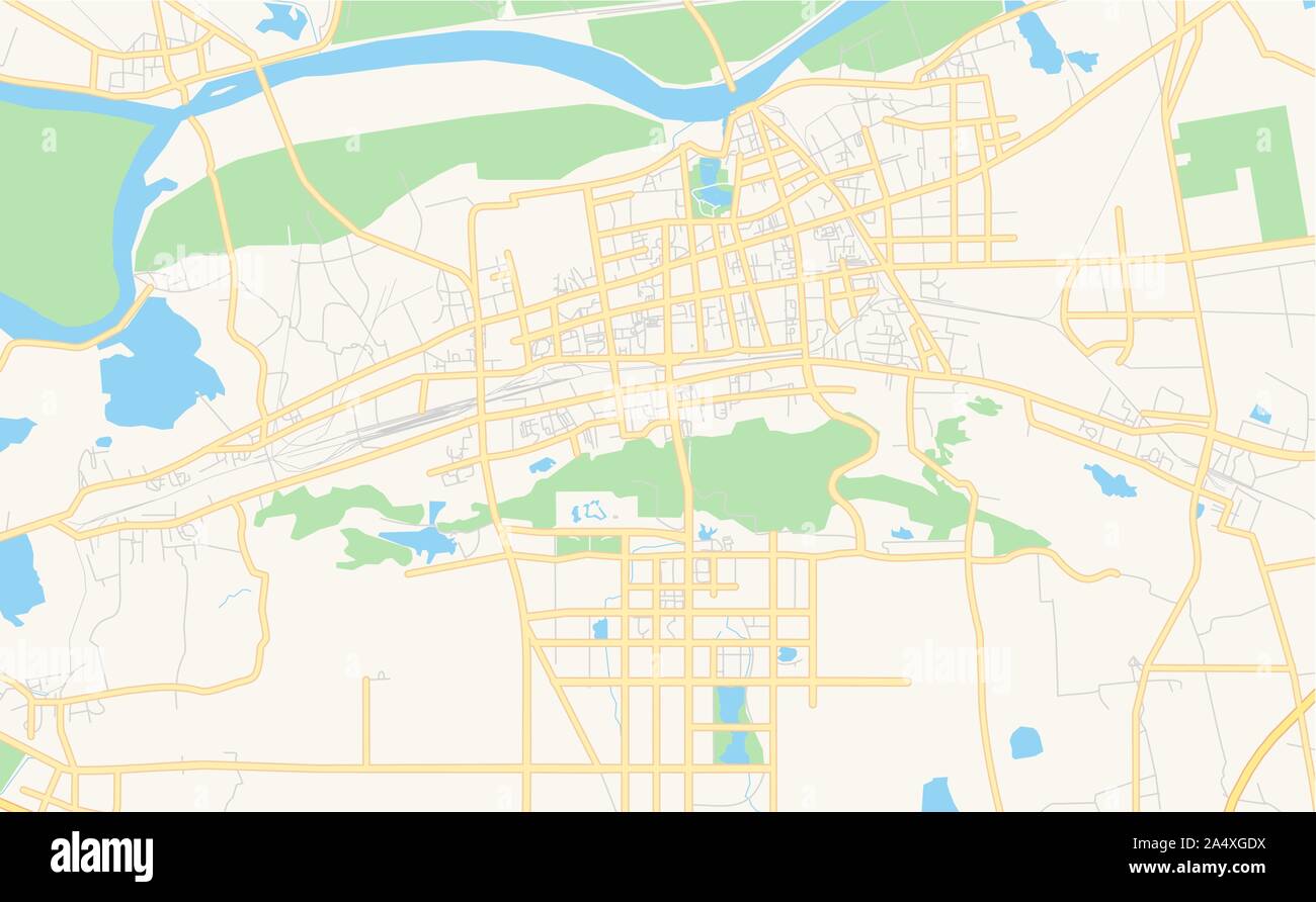 Printable street map of Huainan, Province Anhui, China. Map template ...