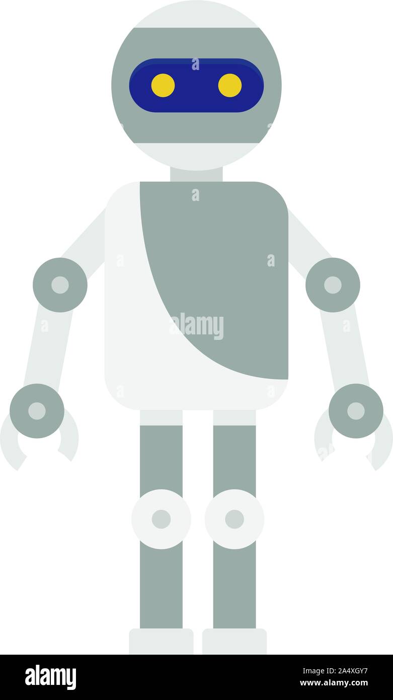 Machine humanoid icon. Flat illustration of machine humanoid vector ...