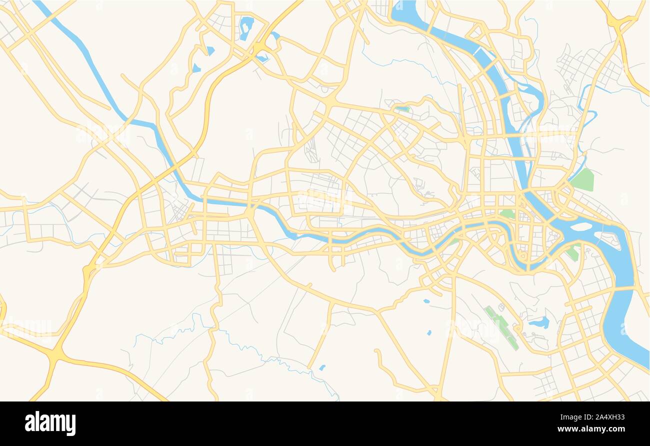 Printable street map of Mianyang, Province Sichuan, China. Map template ...